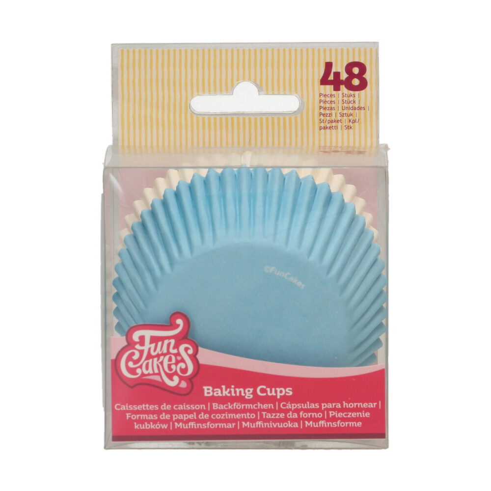 Baking Cups Light Blue / White - FunCakes