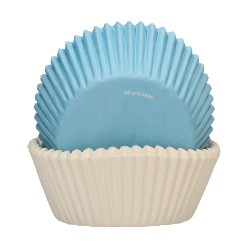 Baking Cups Light Blue / White - FunCakes