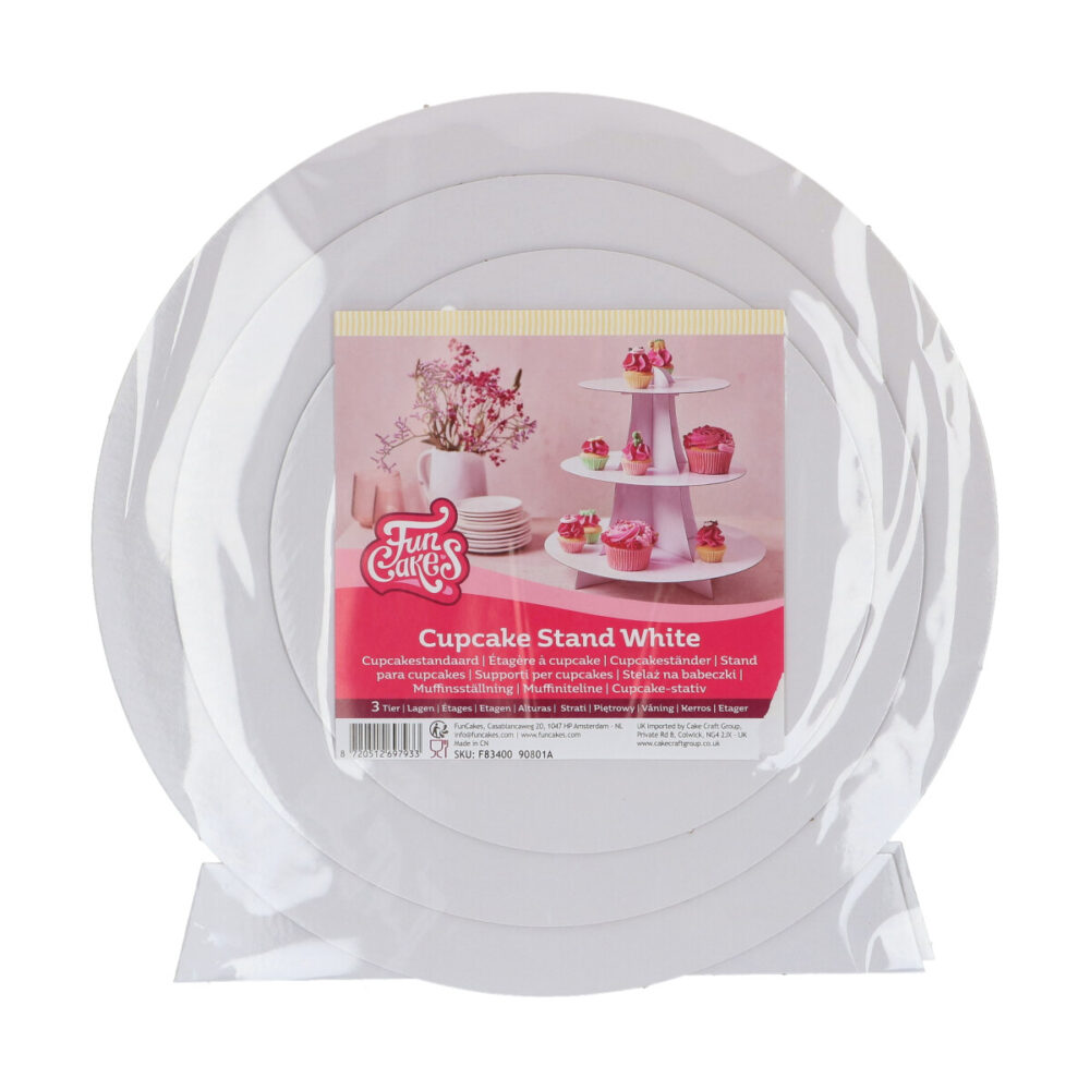 Cupcake stand 3 tier white - FunCakes