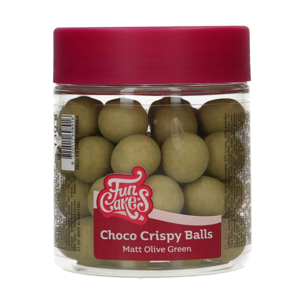 Choco Crispy Balls Olive Green - FunCakes
