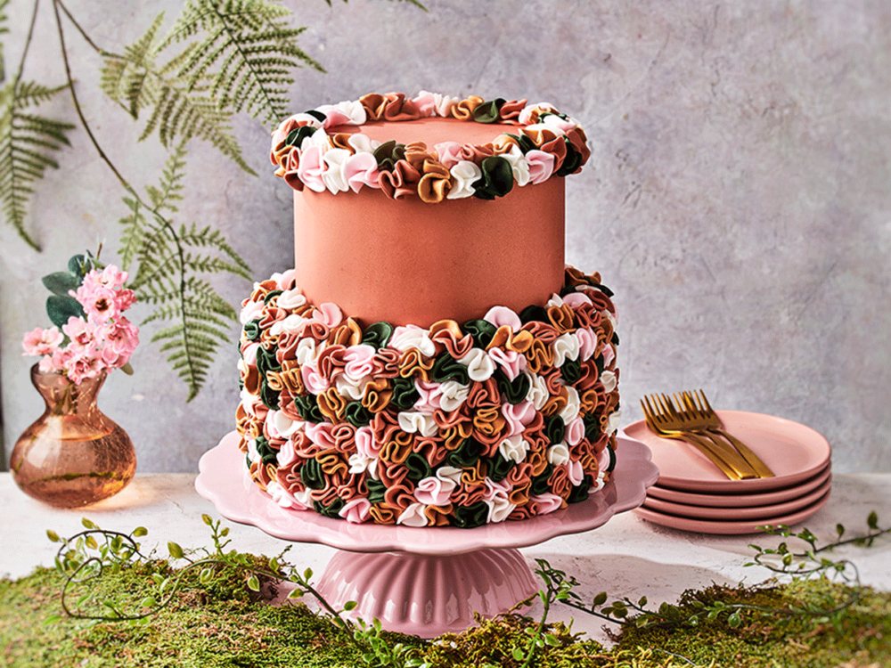 Shimmering Rose ruffle Cake - FunCakes