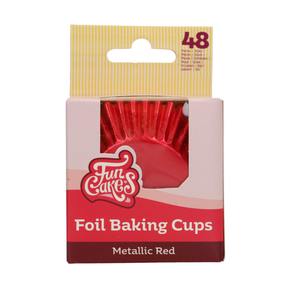 Foil Baking Cups Metallic Red - FunCakes
