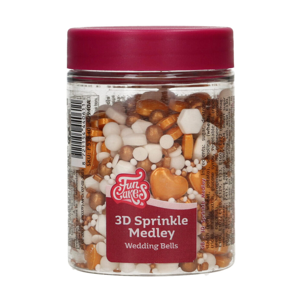 3D Sprinkle Medley Wedding Bells - FunCakes