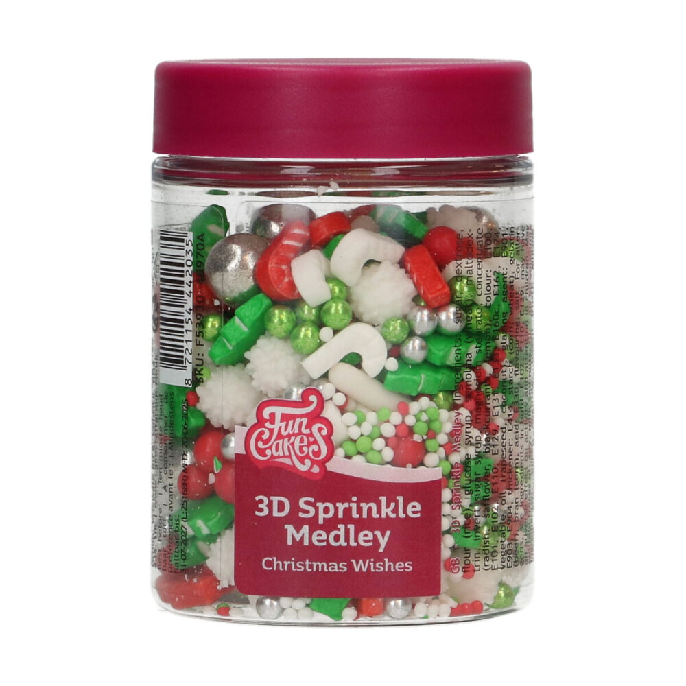 3D Sprinkle Medley Christmas Wishes - FunCakes