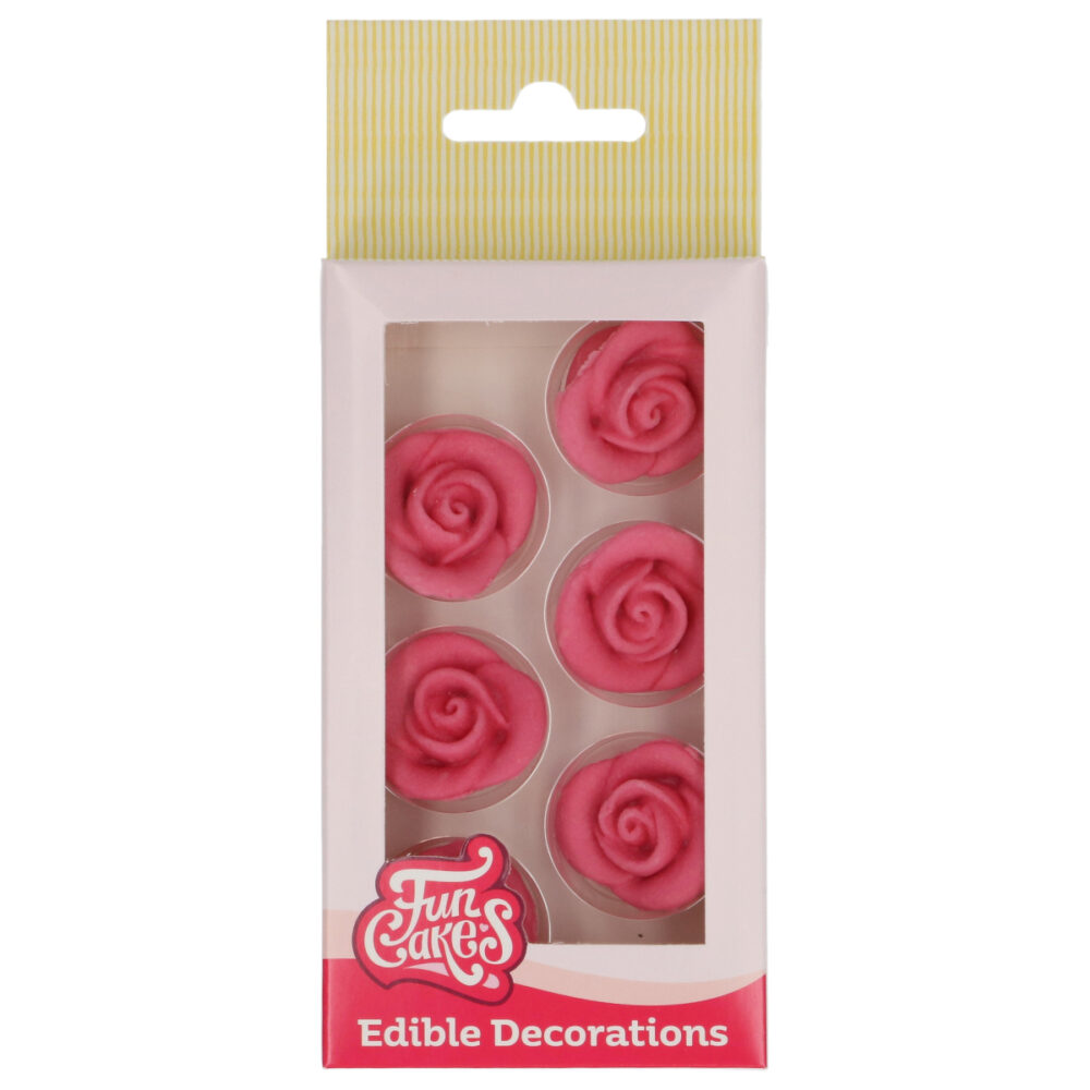 Sugar Paste Decorations Roses Pink - FunCakes